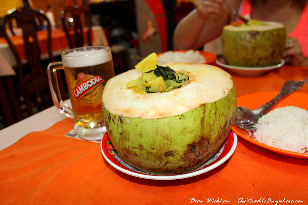 Chicken Amok Served in a Coconut in Siem Reap, Cambodia | Travel Photo ...